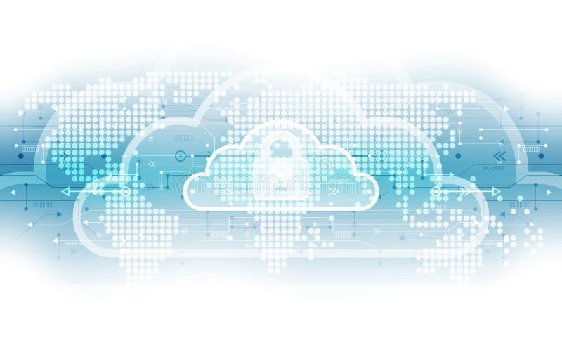 Abstract Security Cloud Technology Background. Illustration Vector ...