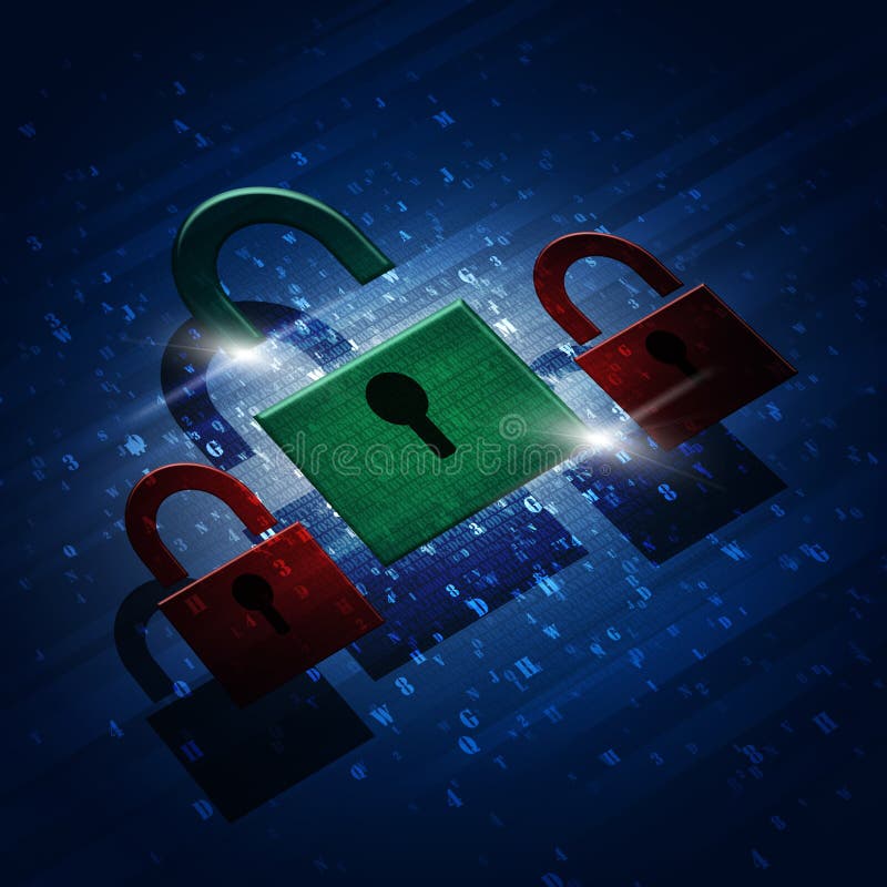 Green Security Code Lock stock illustration. Illustration of password ...