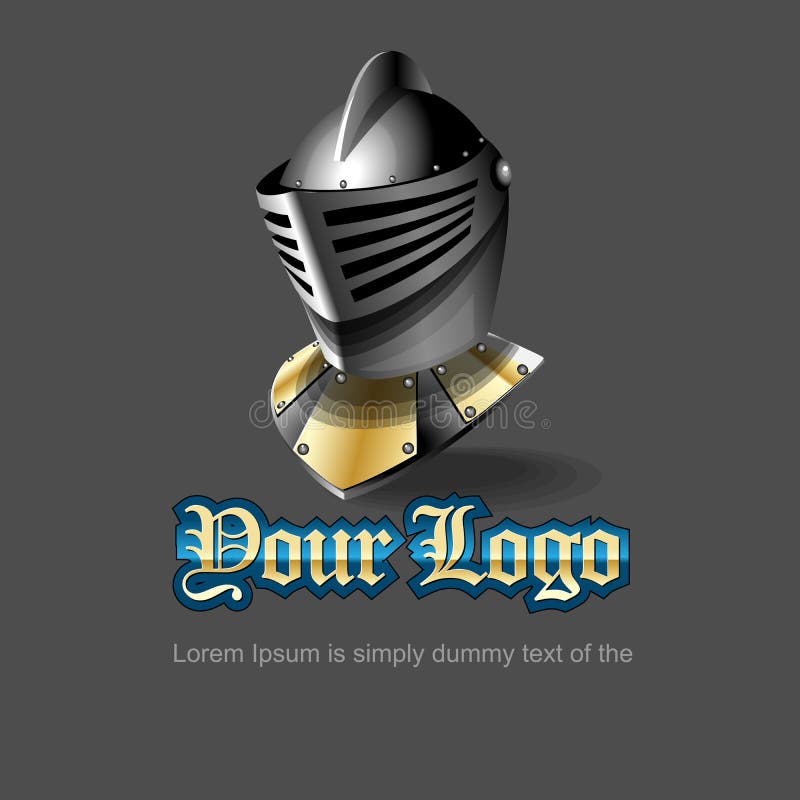 Abstract Security Logo with Knight Helmet in 3d Stock Vector ...