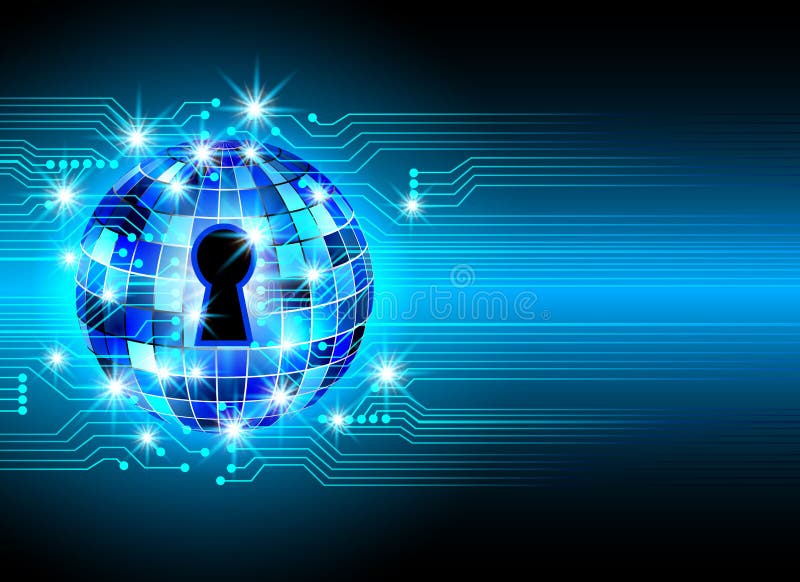 Key Lock And Digital Technology Background Stock Vector - Illustration ...