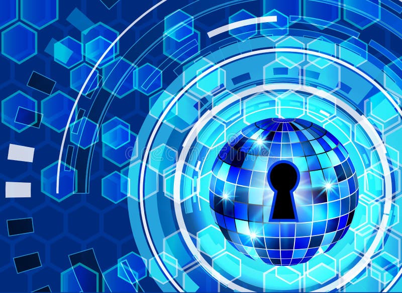 Key Lock And Digital Technology Background Stock Vector - Illustration ...