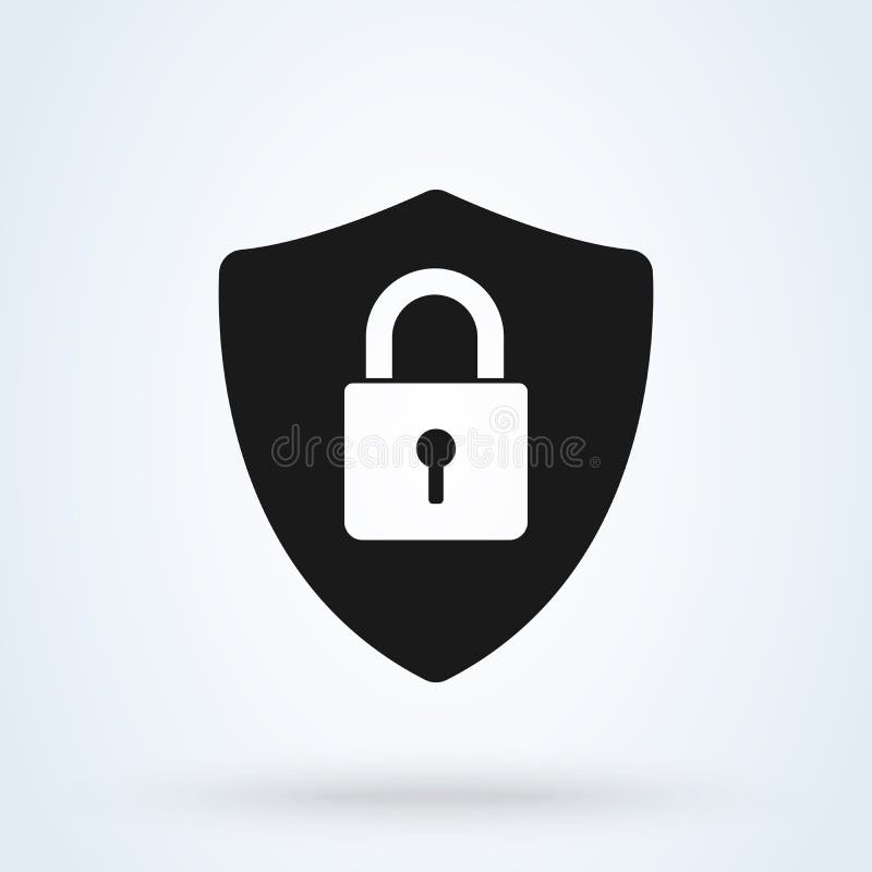 Abstract Security Vector Icon Illustration Isolated on Black Background ...