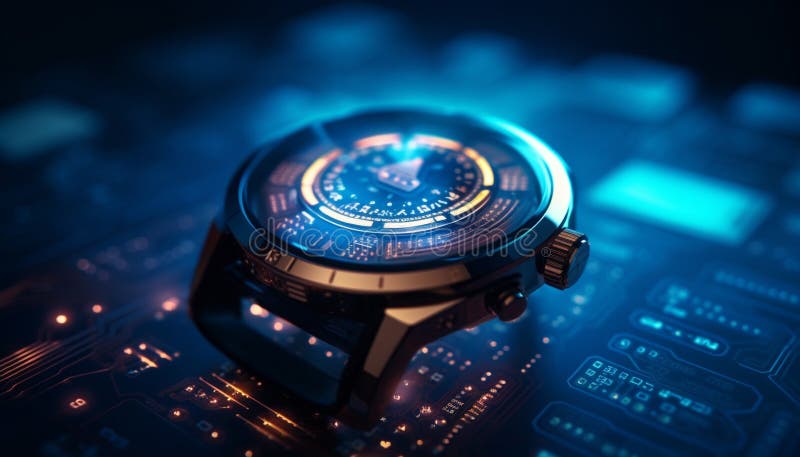 Abstract Semiconductor Glowing in Dark, Illuminating Futuristic ...