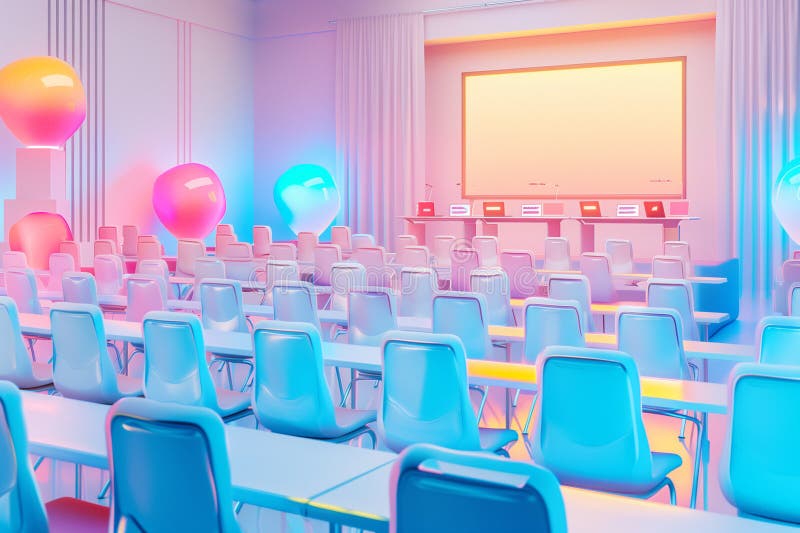 Abstract Seminar and Training Room. Meeting Room Setting, Intelligence ...