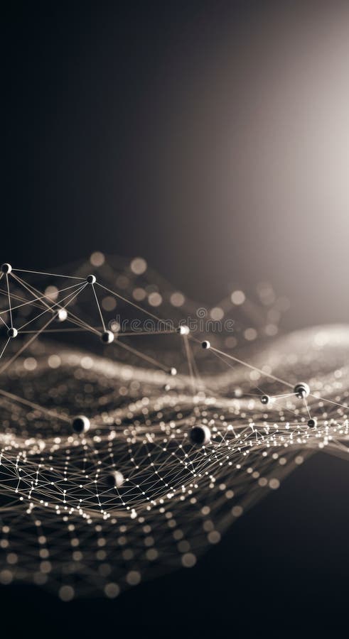 Abstract Sepia Network Background with Connecting Nodes Stock ...