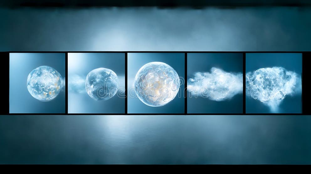 Abstract Sequence Showing the Transformation of a Translucent Sphere ...