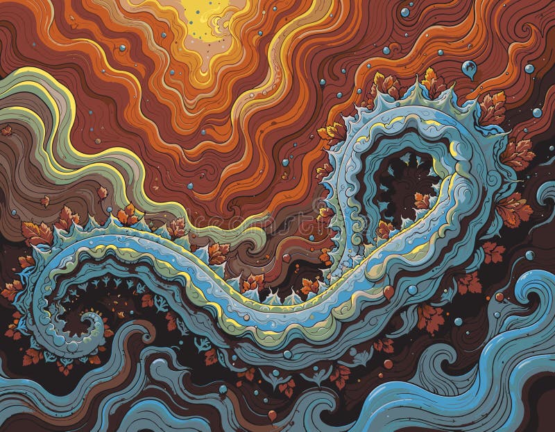 Abstract Serpentine Creature in Motion Stock Vector - Illustration of ...