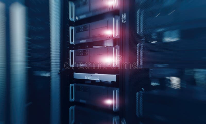 Abstract Server Room Center 3D. Stock Illustration - Illustration of ...