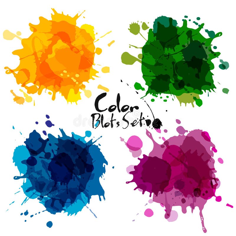 Abstract Set of Color Blots. Stock Vector - Illustration of paper, blot ...