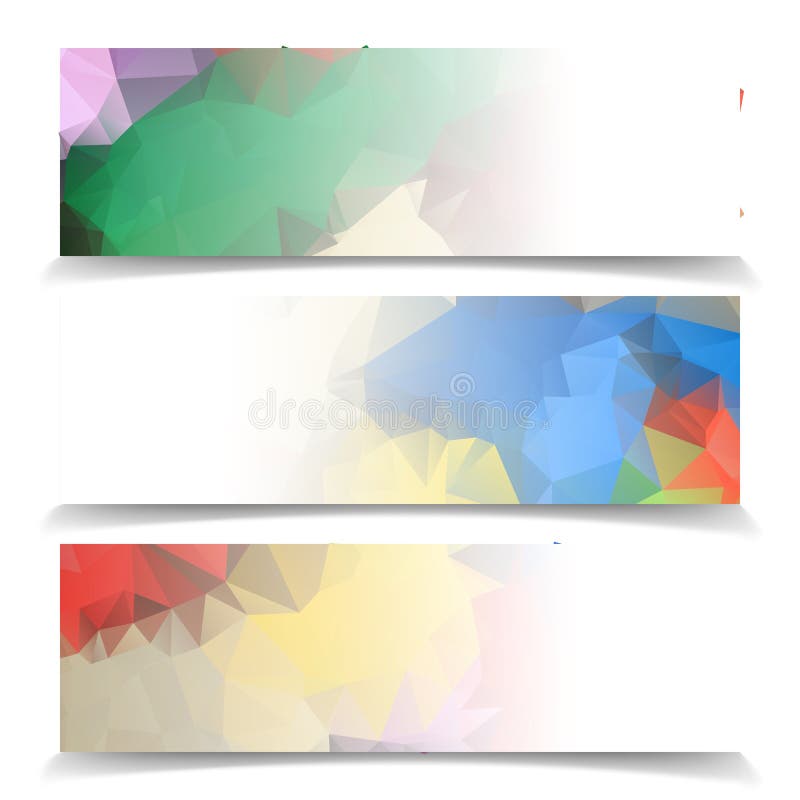 Abstract Set of Colorful Banners with Modern Triangular Stock Vector ...