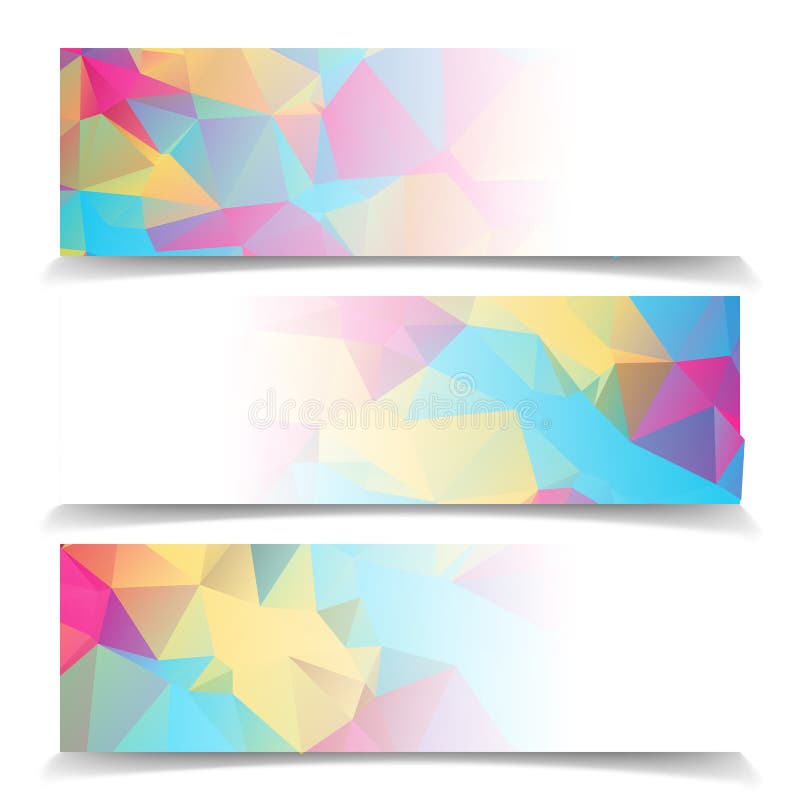 Abstract Set of Colorful Banners with Modern Triangular Stock Vector ...