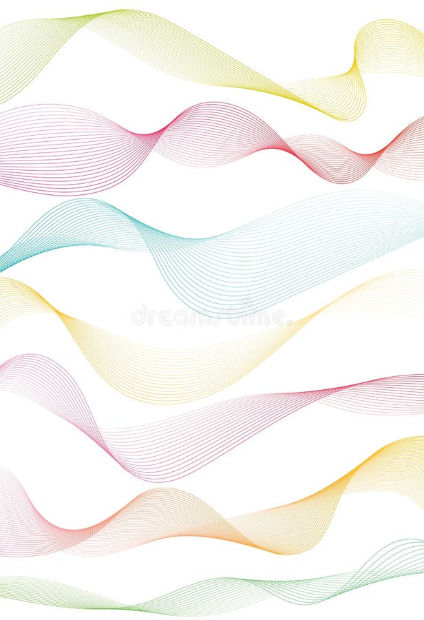 Abstract Set Colorful Wave Element for Design. Digital Frequency Track ...