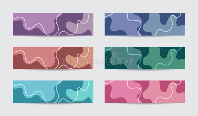 Abstract Set Concept Header Art Design Element Stock Vector ...
