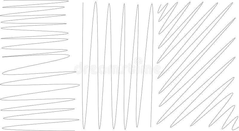 Abstract Set of Curly Lines of Free-form Doodles, Simple Black ...