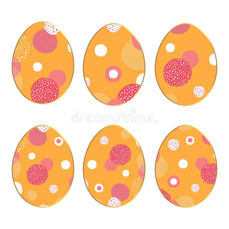 Abstract Set of Easter Eggs with Dots Stock Vector - Illustration of ...