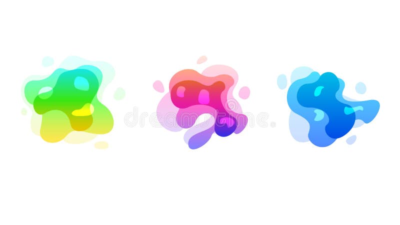 Abstract Set Liquid Color Collection Geometric Shapes Fluid Gradient ...