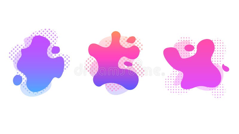Abstract Set Liquid Color Collection Geometric Shapes Fluid Gradient ...