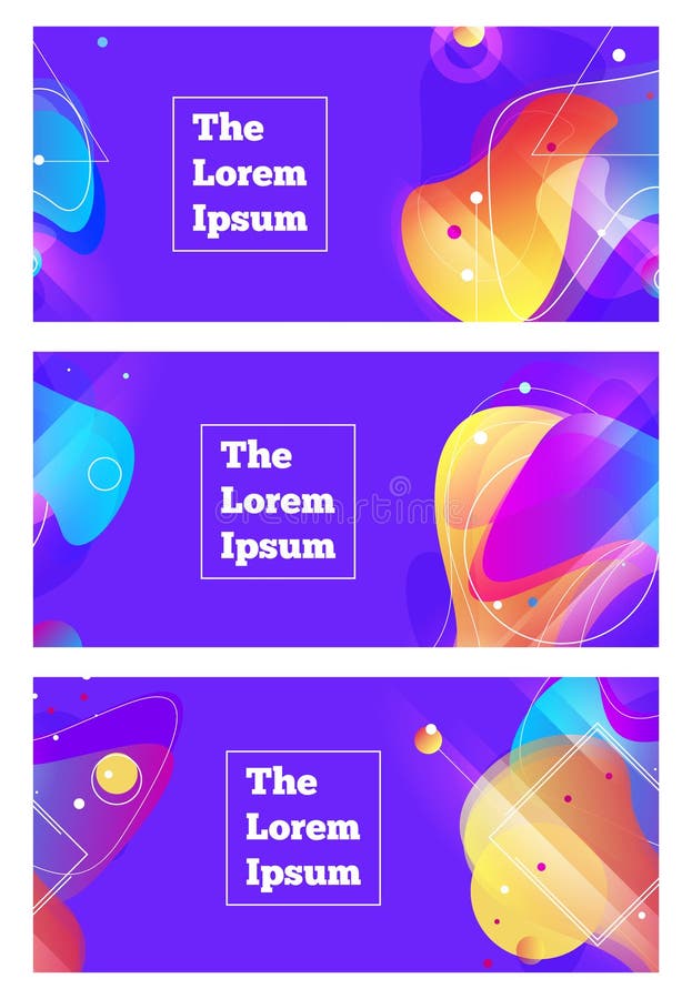 Abstract Set Modern Graphic Elements. Dynamical Colored Forms and Line ...