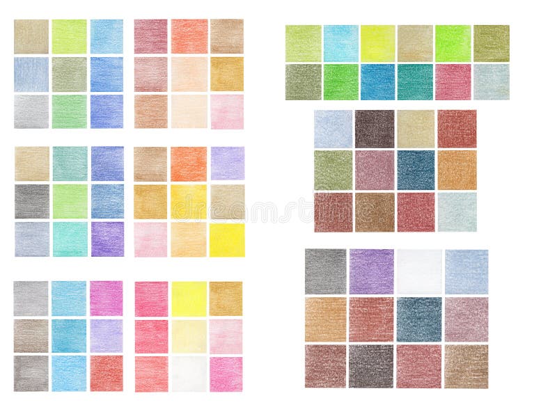 Abstract Set Mosaic Pencil Hand Drawing Many Light Colors Stock ...