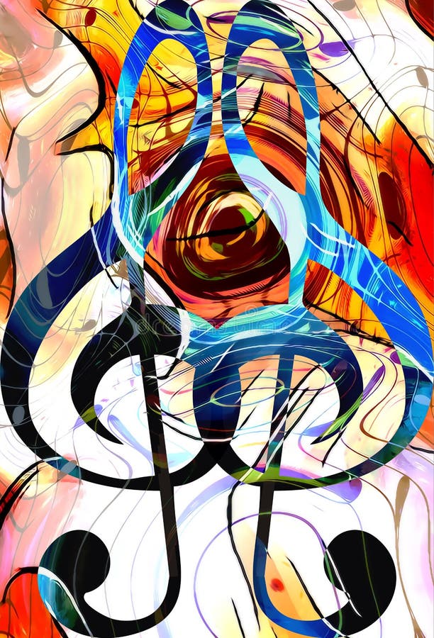 Abstract Set of Music Clefs and Lines with Notes, Music Theme Graphic ...