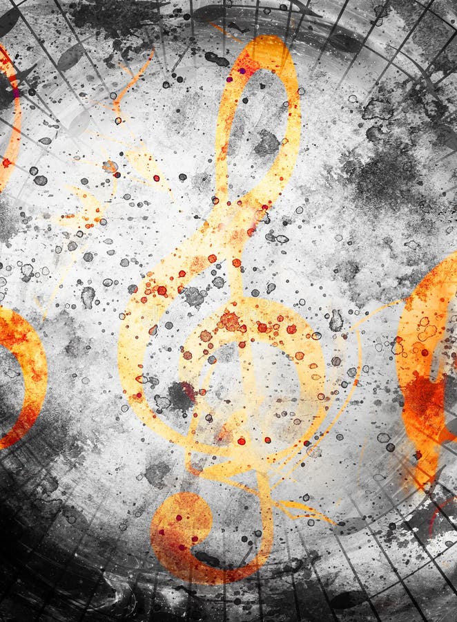 Abstract Set of Music Clefs and Lines with Notes, Music Theme Graphic ...