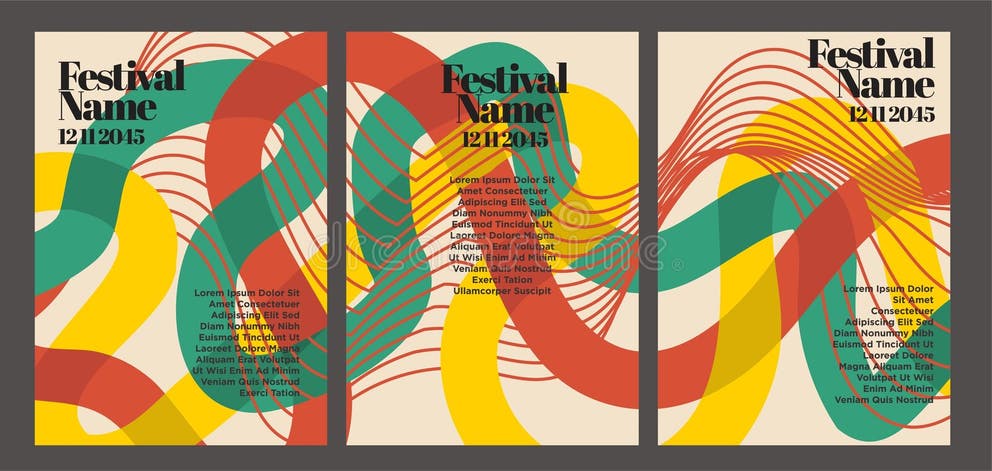 Vintage Palette Geometric Poster Set. Vintage Abstract Poster Set ...