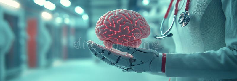 In an Abstract Setting, a Doctor Analyzes Brain Testing Results Via a ...