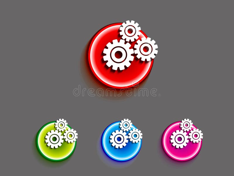 Abstract settings button stock vector. Illustration of glossy - 25850547
