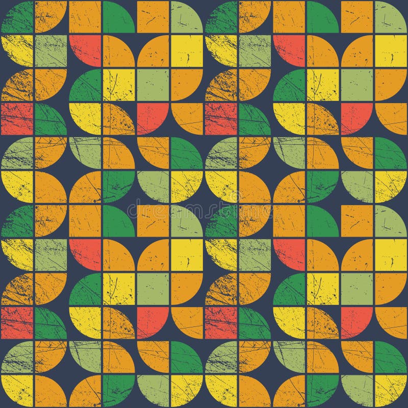 Abstract Shabby Grunge Pattern. Seamless Color Pattern of Mosaic Shapes ...