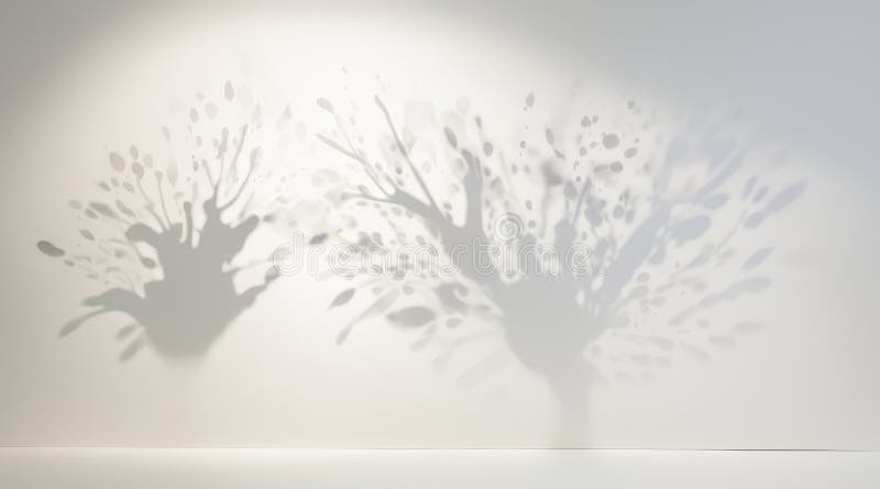Abstract Shadow Art Installation on White Wall Stock Illustration ...