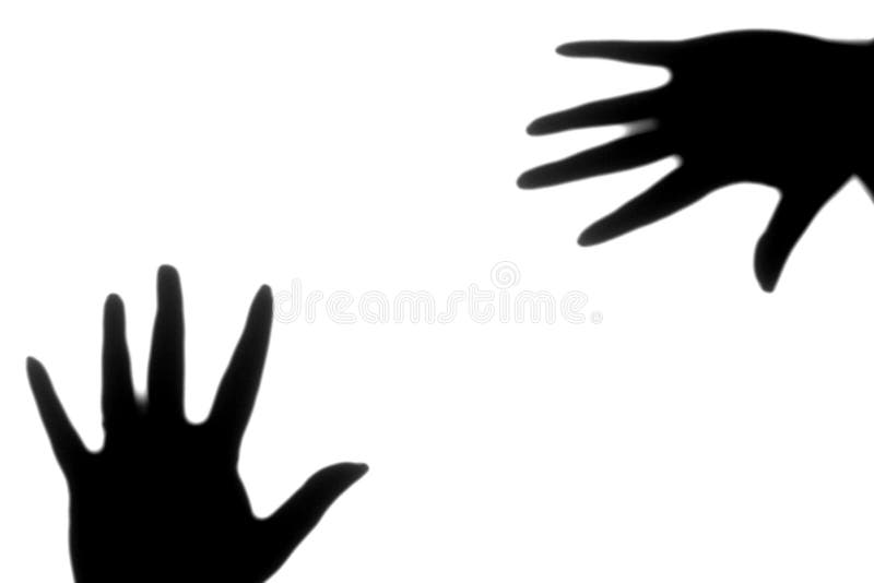 Abstract Shadow Hands on Pure White Background Stock Illustration ...