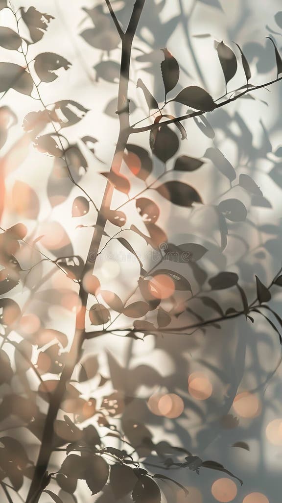Abstract Shadow of Leaves and Branches with Bokeh Light Effect Stock ...