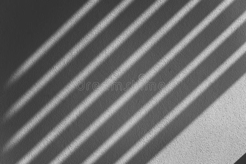 Abstract Shadow Lines from the Curtain on the White Wall. Background ...