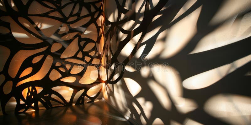 Abstract Shadow Patterns from Intricate Metal Design Illuminated by ...