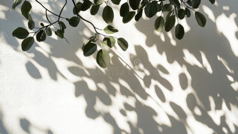 Abstract Shadow Patterns of Leaves on a White Wall Stock Illustration ...