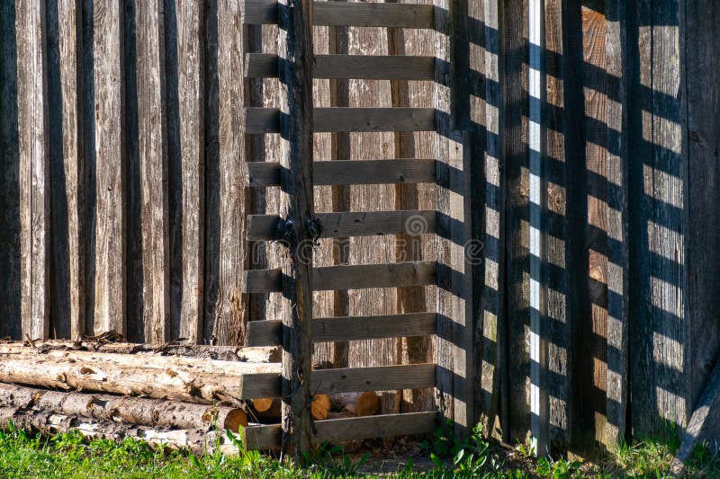Abstract Shadow Play from the Wooden Fence, Interesting Checkered ...