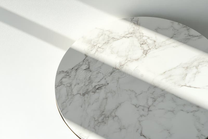 Abstract Shadow of Round Marble Tabletop on White Wall for Product ...