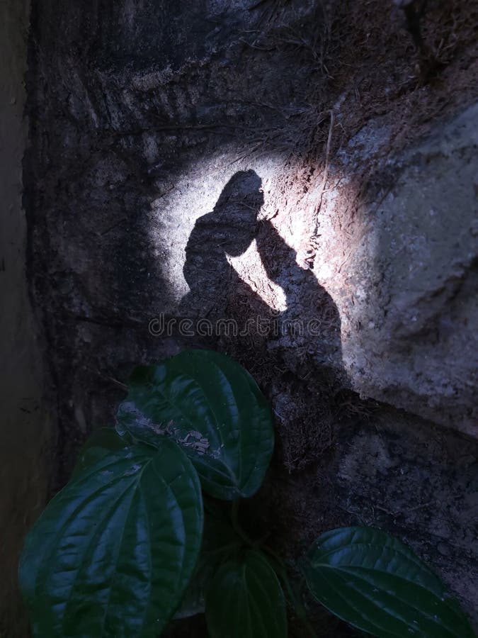 Abstract Shadow with Sunlight on Unfocused Rough Rock Textured Wall ...