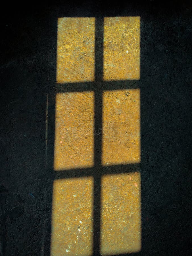 Abstract Shadow of Window Frame Cast on Rustic Surface Stock Photo ...