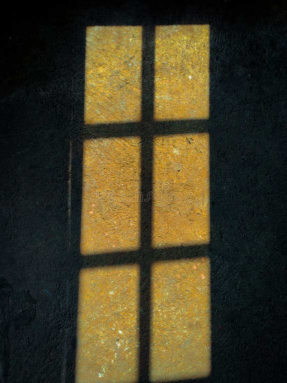 Abstract Shadow of Window Frame Cast on Rustic Surface Stock Photo ...