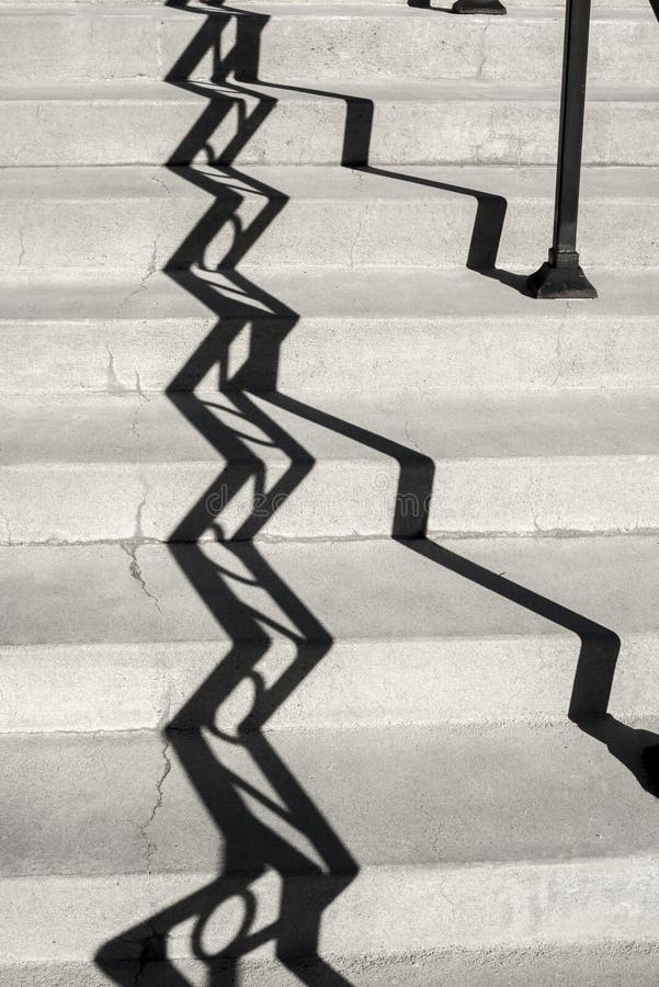 Abstract Shadows on Cement Stairs Stock Photo - Image of capital ...