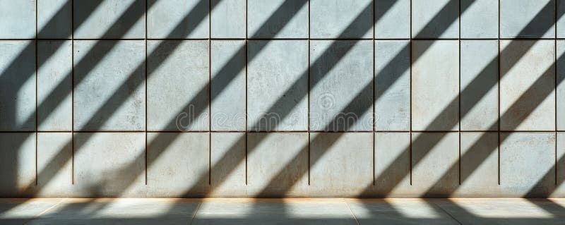 Abstract Shadows on a Tiled Wall Create a Calming Backdrop, Perfect for Focus and Concentration ...