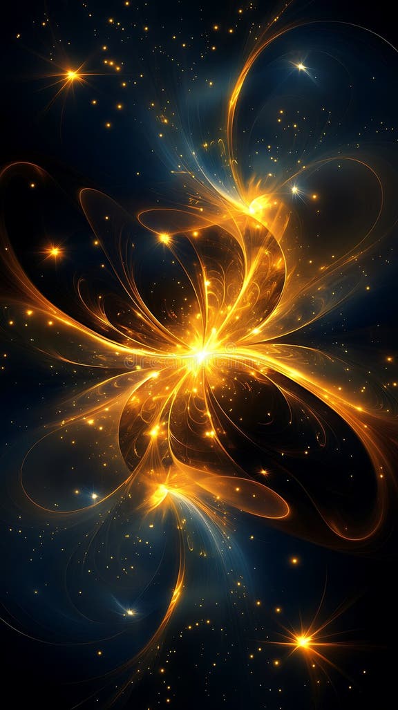 Abstract Shape Background Radiating with Dynamic and Glowing Light ...