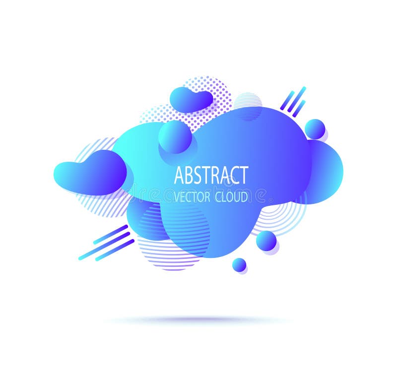 Abstract Shape Cloud Splash Stain Liquid with Gradients, Lines, Dots ...