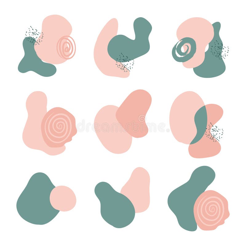 Abstract Shape Collection with Neutral Color Stock Vector ...
