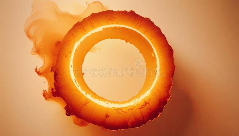 Abstract Shape of Fire Circle Isolated on White Background Stock ...
