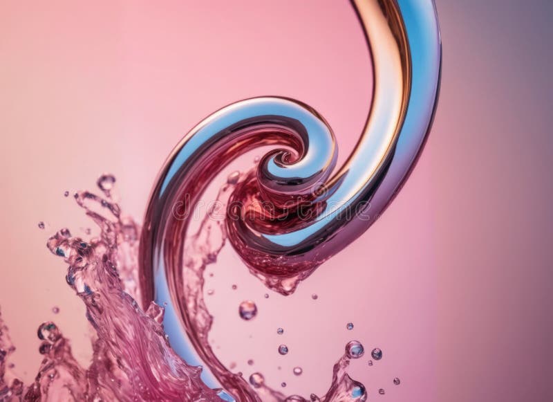 Abstract Shape in the Form of Long, Liquid-like Tubes with a Metallic ...