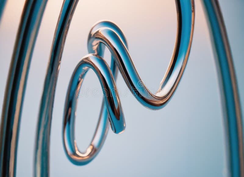 Abstract Shape in the Form of Long, Liquid-like Tubes with a Metallic ...