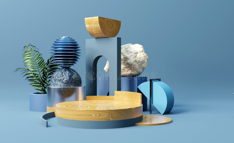 Abstract Shape and Form Studio Stage Platform Stock Illustration ...