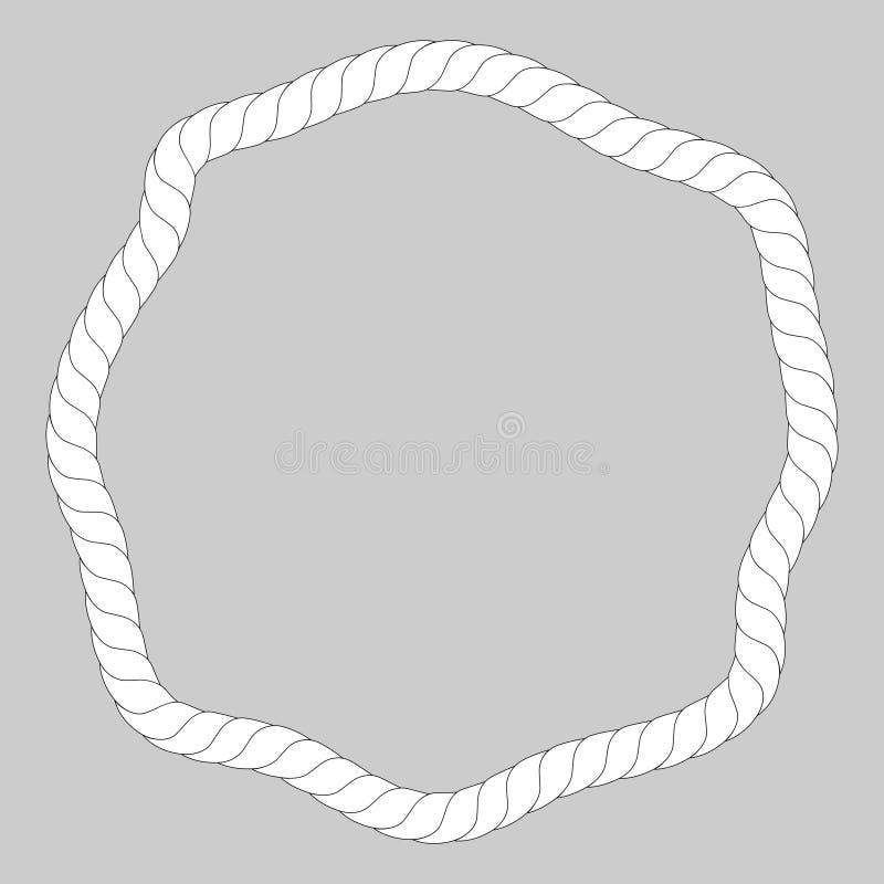 Abstract Shape, Frame from White Rope for Element Design, Isolated on ...